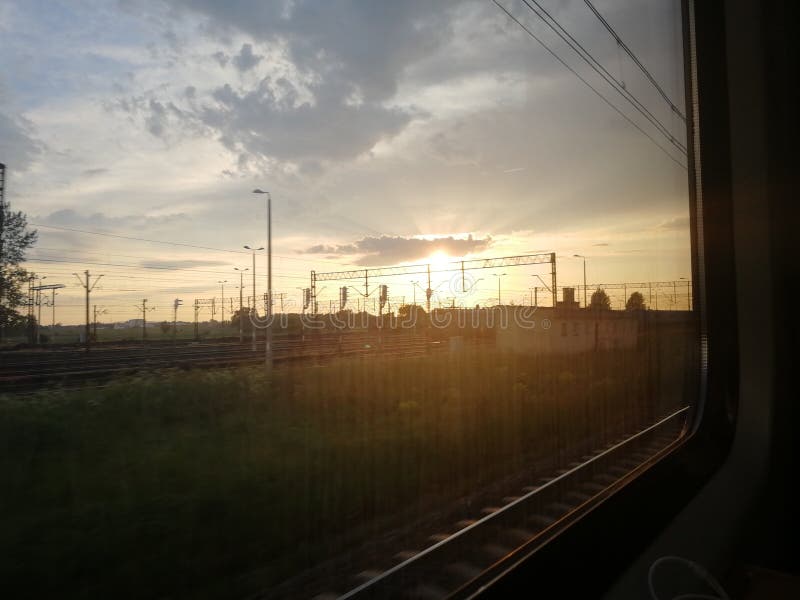 Sunset stock image. Image of sunset, view, great, train - 119789775