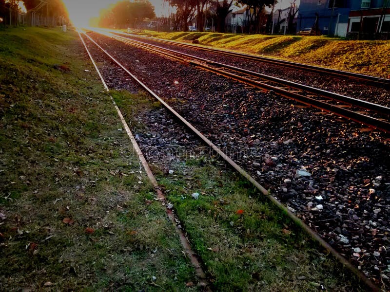 Sunset railroad stock photo. Image of tracks, sunset - 56704664