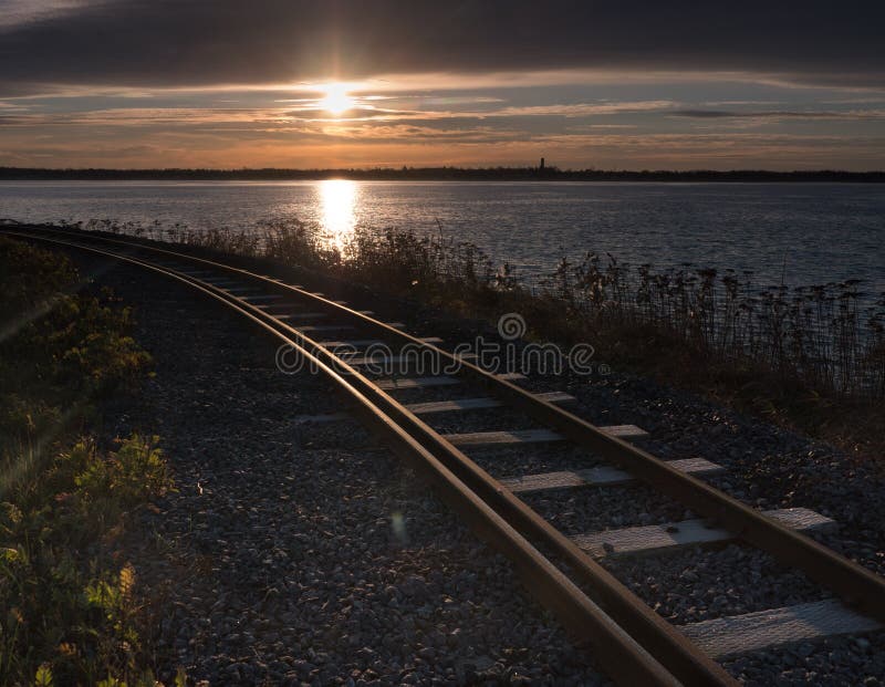 Sunset Railroad Track stock image. Image of country, tracks - 62767555