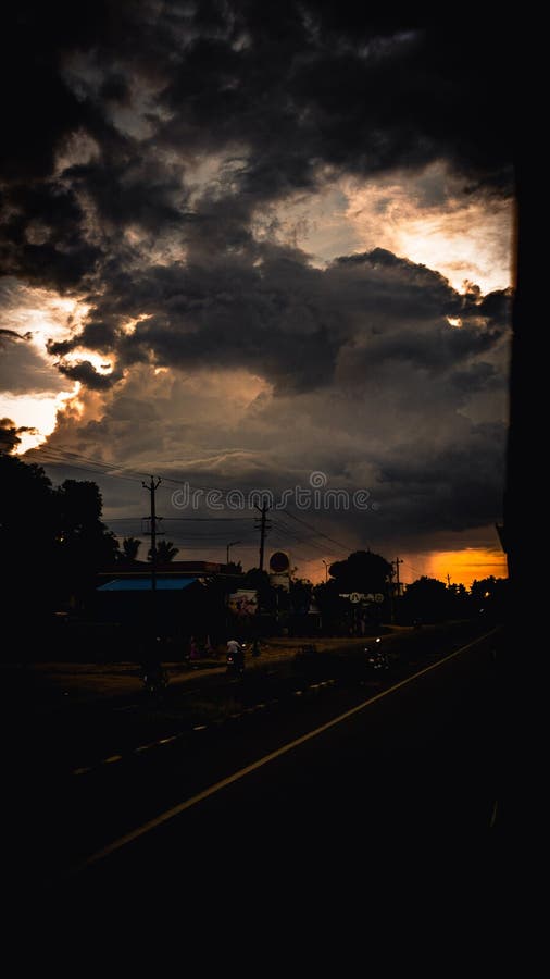 Sunset and rain perfect stock photo. Image of perfect - 232175486