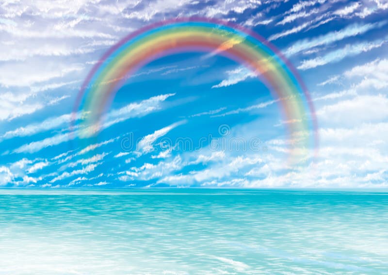 Sunset rainbow stock illustration. Illustration of beach - 3478411