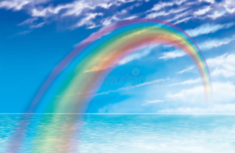 Sunset rainbow stock illustration. Illustration of geography - 3478422