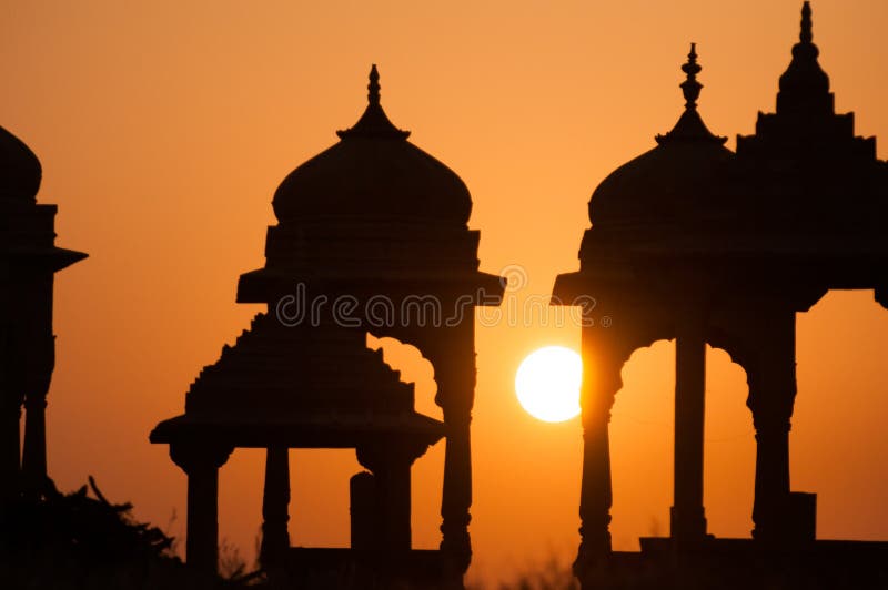 Rajasthan temple sunset stock photo. Image of india, shekhawati - 17688398