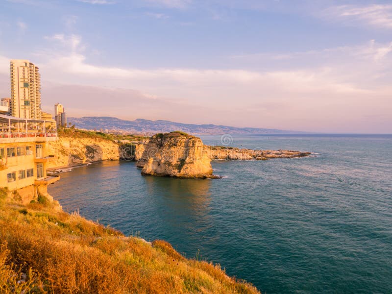 Sunset in Beirut, Lebanon stock photo. Image of arab - 94043306