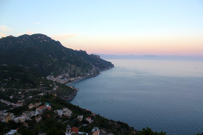 Amalfi Coast Purple Pink Sunset Stock Photos - Free & Royalty-Free ...