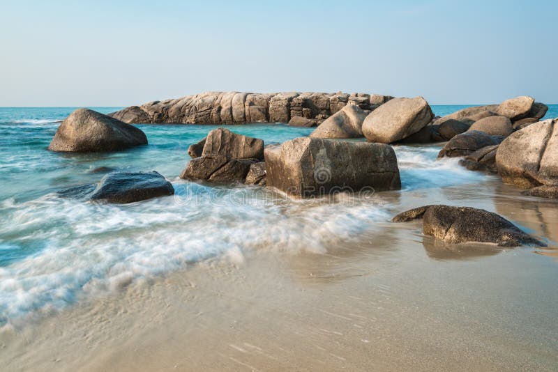 Sunset at rayong beach stock photo. Image of destination - 51473874