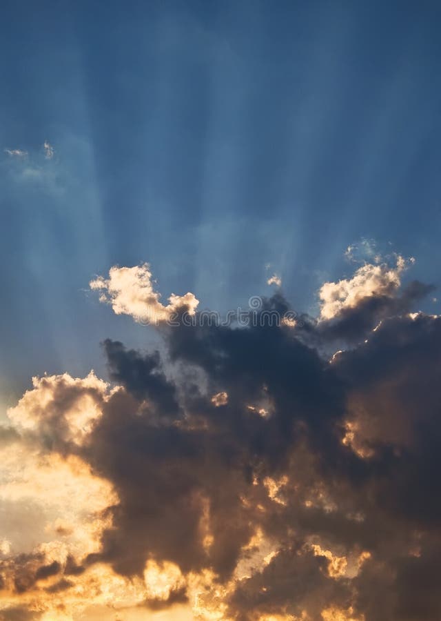 Sunset Rays stock image. Image of cloudy, sunset, weather - 16897145
