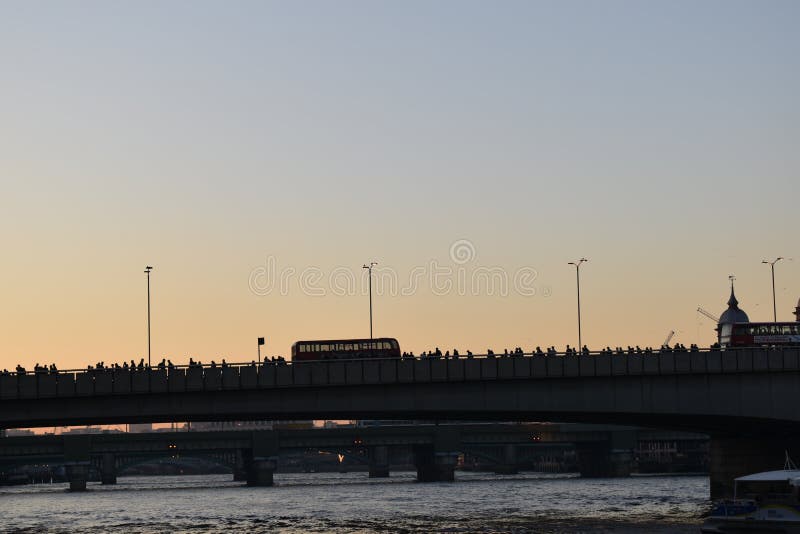 Sunset on the bus editorial stock photo. Image of landscape - 140718788