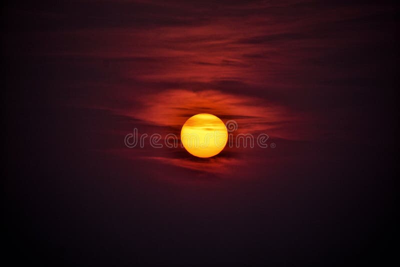 Sunset with red color stock image. Image of color, bright - 182711675
