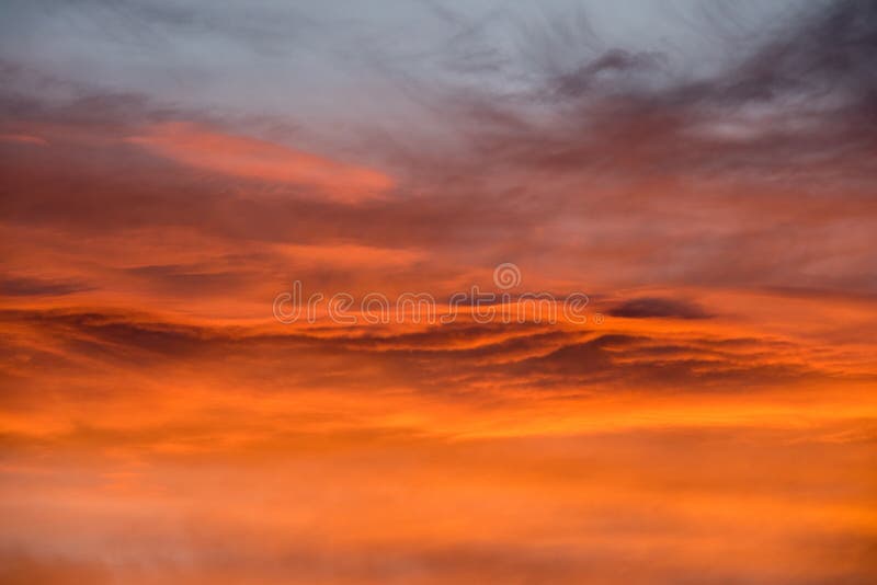 Sunset Red Sky with Clouds Horizontal Background Stock Photo - Image of ...