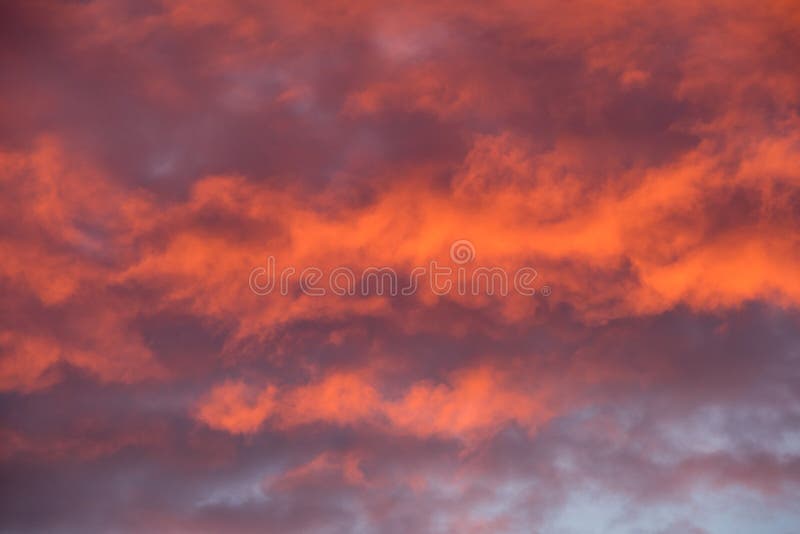 Sunset Red Sky with Clouds Horizontal Background Stock Photo - Image of ...