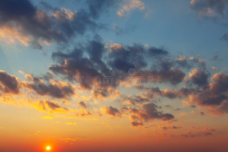 Sunset at red sky stock photo. Image of abstract, clouds - 215328494