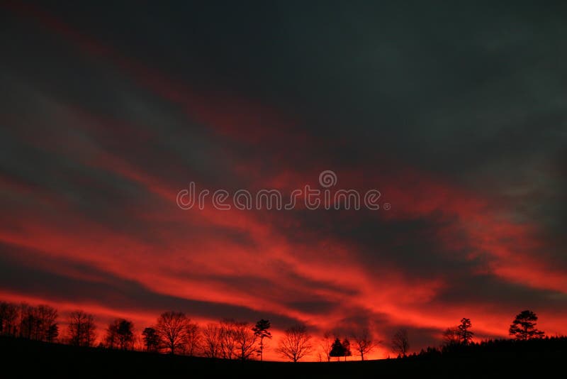 Sunset Red Streaks stock photo. Image of skyline, landscape - 1518110