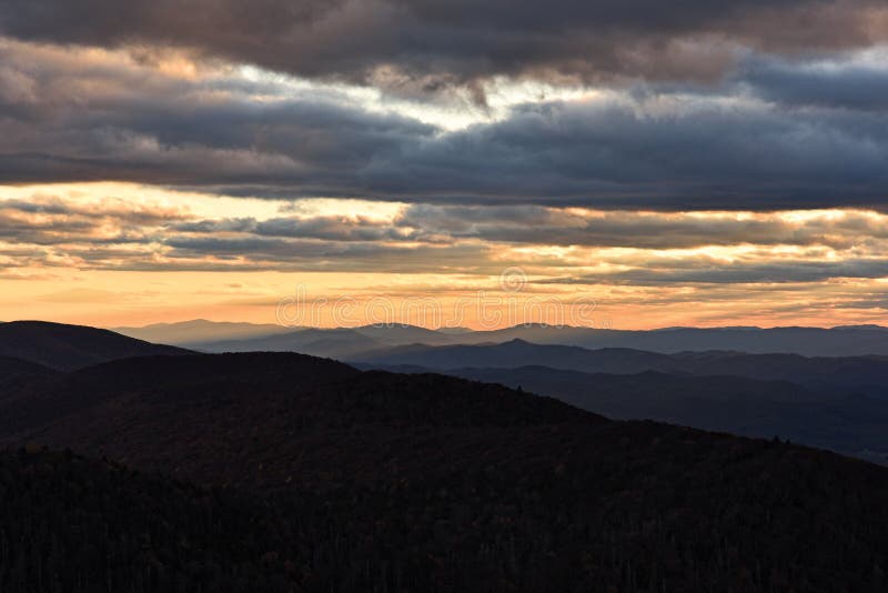Sunset from Reddish Knob, West Virginia Stock Image - Image of hike ...