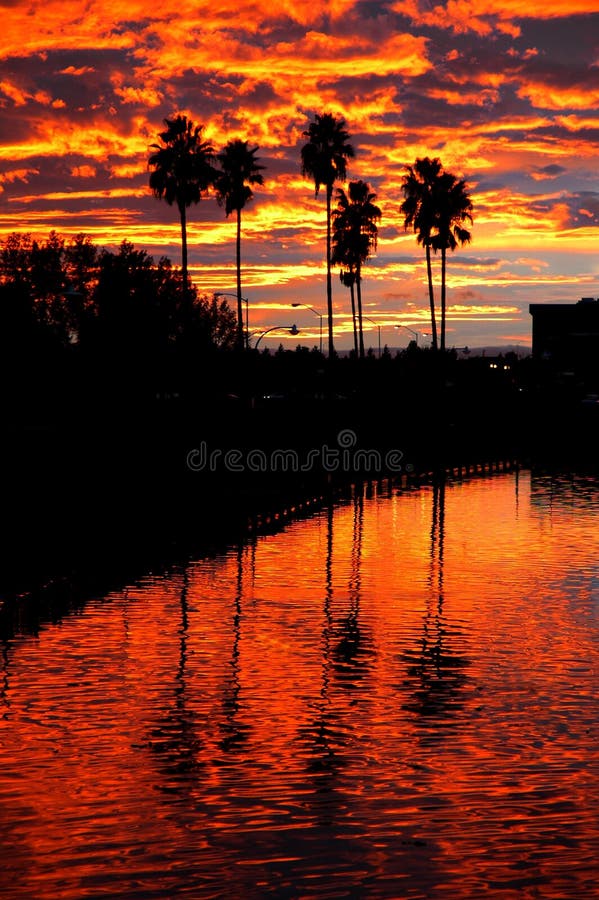 Sunset Reflected California Stock Image - Image of lifestyle ...