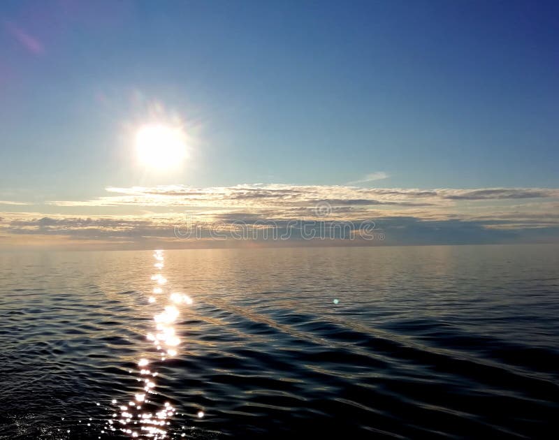 Sunset Reflected in Ocean Cruising the Atlantic Stock Photo - Image of ...