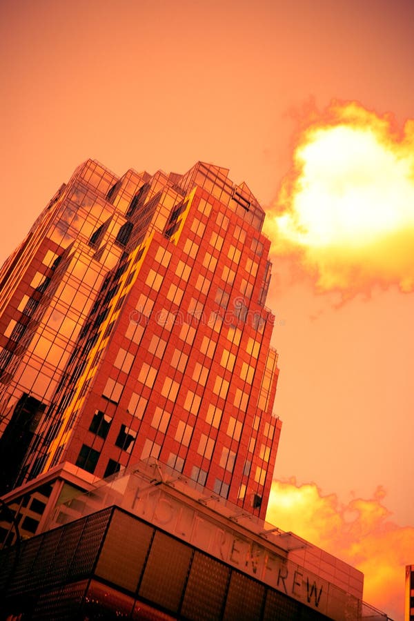 Sunset Reflection stock photo. Image of black, office - 12501482