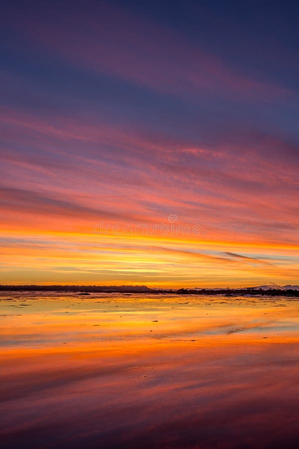 Sunset reflection stock image. Image of colourful, landscape - 37040059