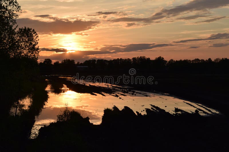 Sunset reflection stock photo. Image of sunset, colour - 93167816