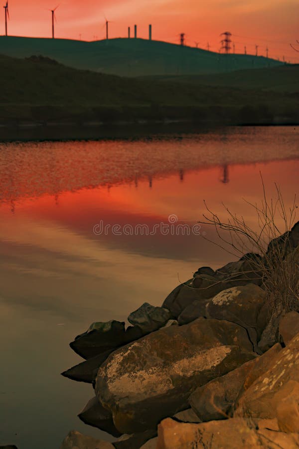 Sunset at Bethany Reservoir. Stock Photo - Image of environment, clean ...