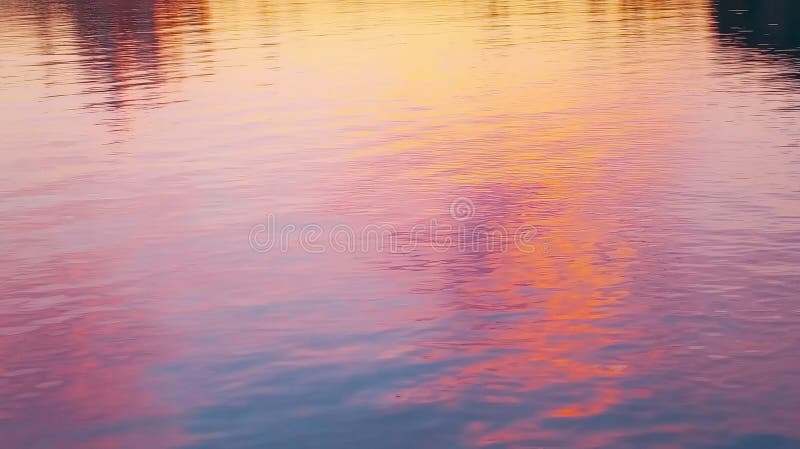 Sunset Reflection on Calm Water Surface Stock Photo - Image of majestic ...