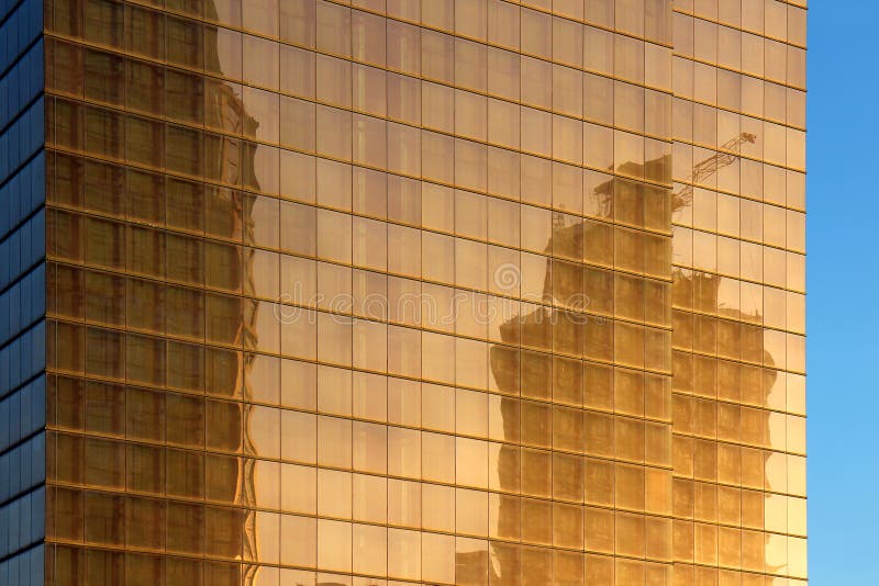 Sunset Reflection On Mirror Building Stock Image - Image of facade ...