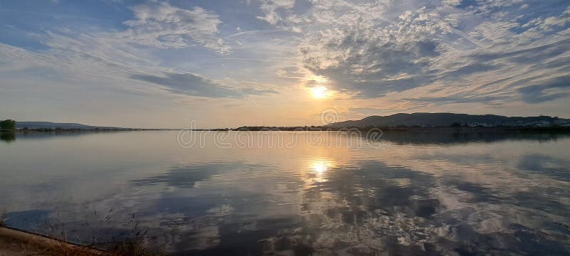 Sunset Reflection in the River Water Stock Photo - Image of ocean ...