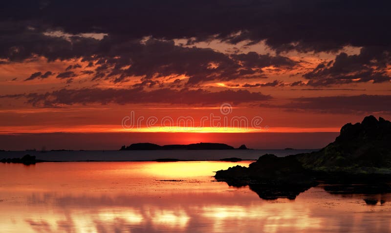 Sunset reflections stock image. Image of reflection, landscape - 16785107