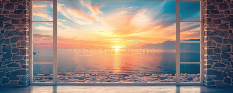 Sunset Reflections a Cafe Window Reflecting a Breathtaking Sunset ...