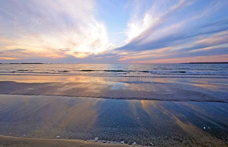 Sunset Reflections Ocean Sandbar Stock Photos - Free & Royalty-Free ...