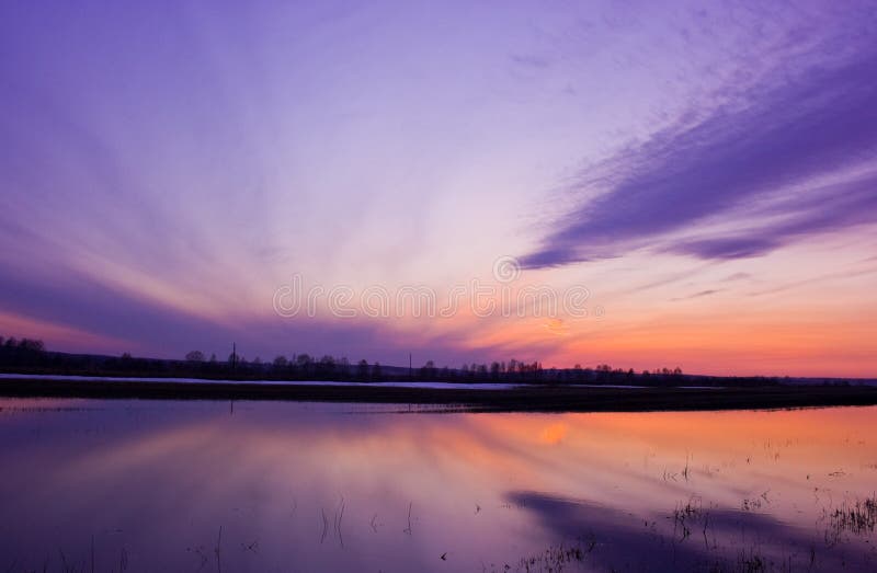 Sunset Reflections in Water Stock Image - Image of cloud, sunrise: 8991969