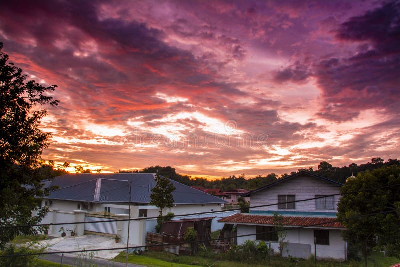 Sunset at Resident place stock image. Image of retreat - 125931755