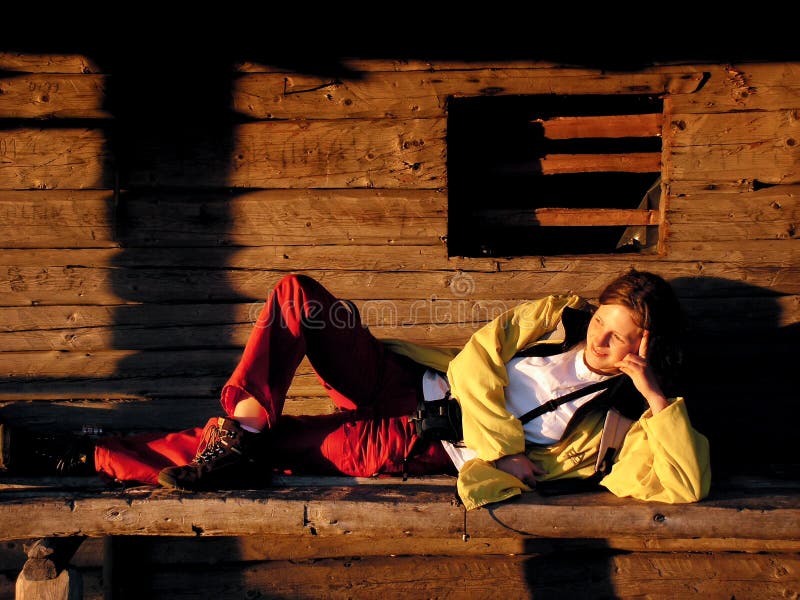 Sunset rest stock photo. Image of youth, girl, woman, house - 4244216