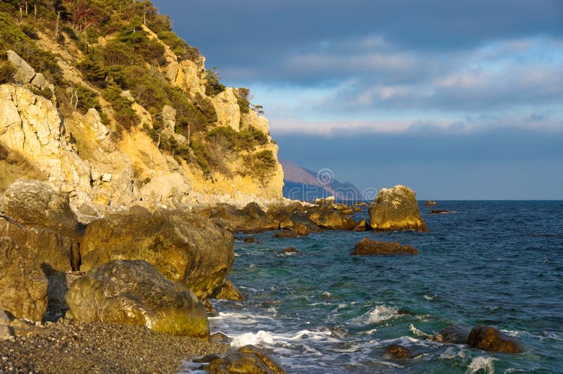 Sunset rest stock photo. Image of coast, rocks, water - 8329824