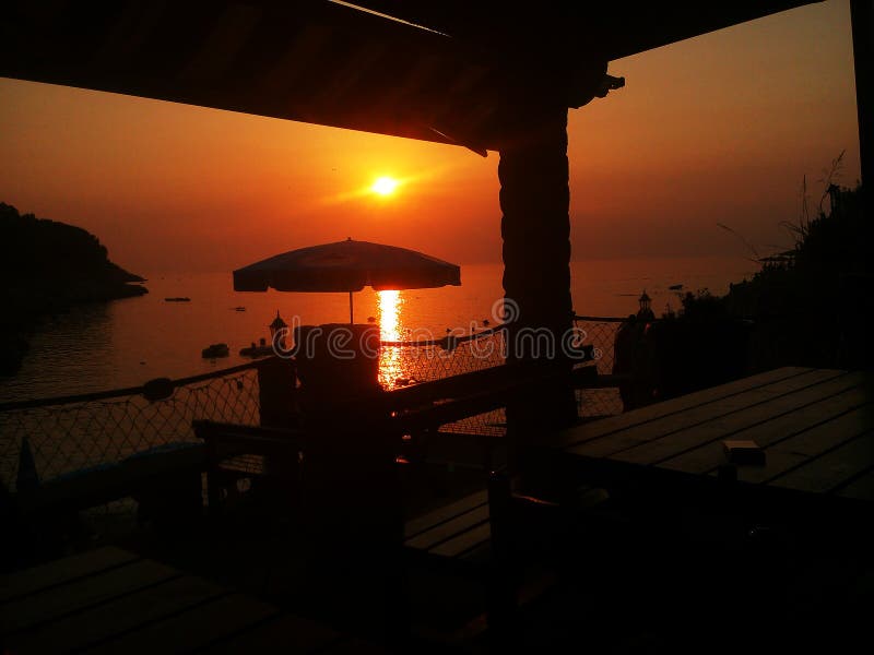Sunset in Restaurant on a Beach Editorial Photography - Image of travel ...