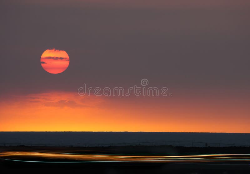 Sunset ride stock photo. Image of lane, illuminated, highway - 20693990