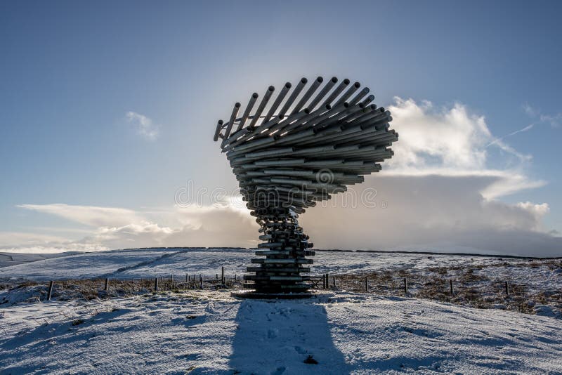 Sunset on Ring Tree Full with Clouds and Snow Around Editorial Stock ...