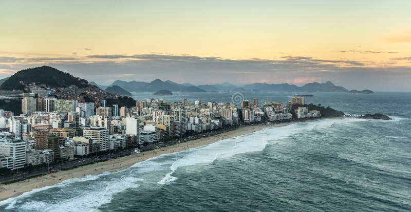Sunset in Rio De Janeiro, Aerial Shot Stock Photo - Image of city ...
