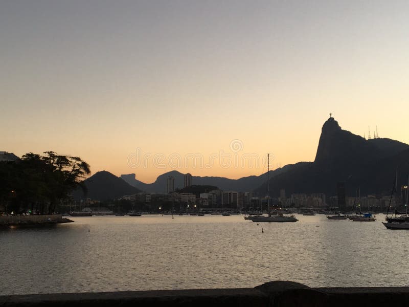 Rio sunset stock image. Image of llandscape, sunset - 124448197