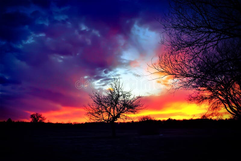 Sunset and Sun Rise in Mountain Stock Image - Image of field, hike ...