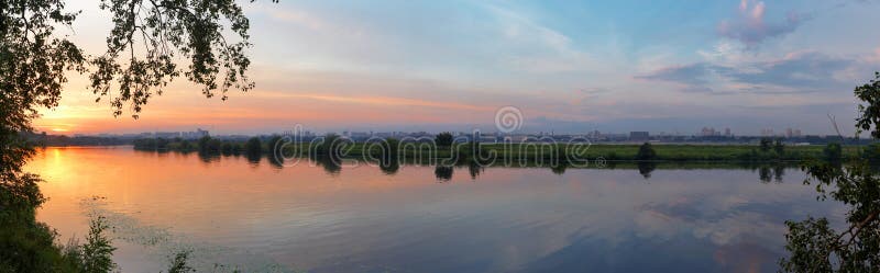 Sunset on the river stock image. Image of nature, skyline - 11017409