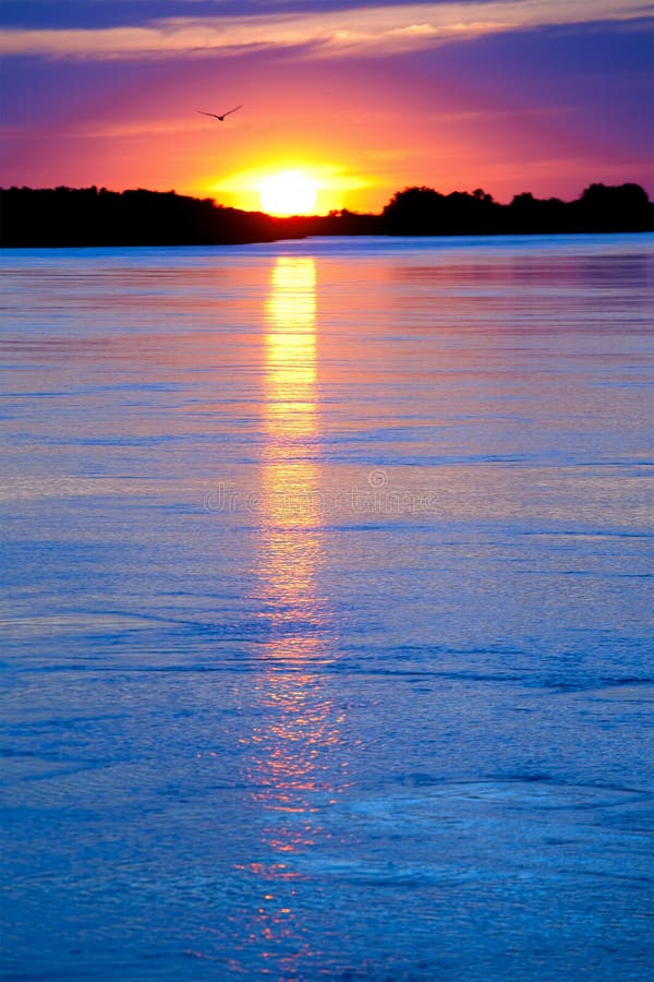 Sunset on river stock photo. Image of water, darya, formation - 19572762
