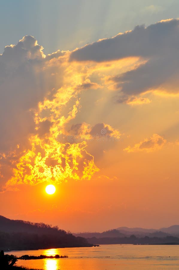 Sunset with river stock image. Image of bright, nature - 50925853