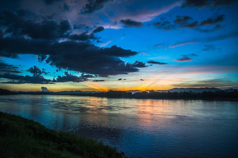 Sunset river color purple stock photo. Image of horizon - 55582736