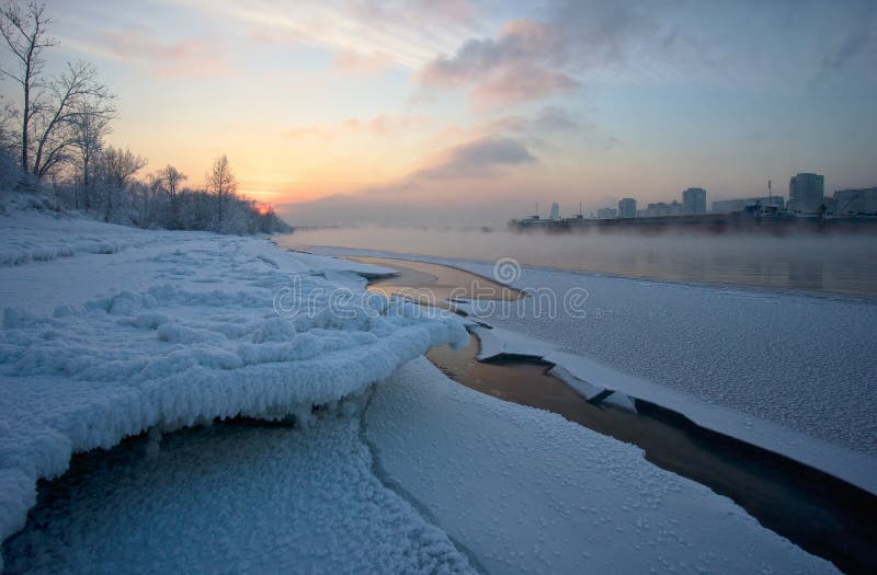 Sunset on the river stock image. Image of reflection - 38119599