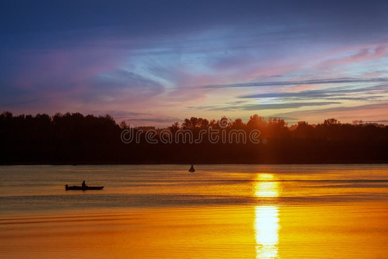 Sunset on the River Don in Russia in June Stock Photo - Image of rhone ...