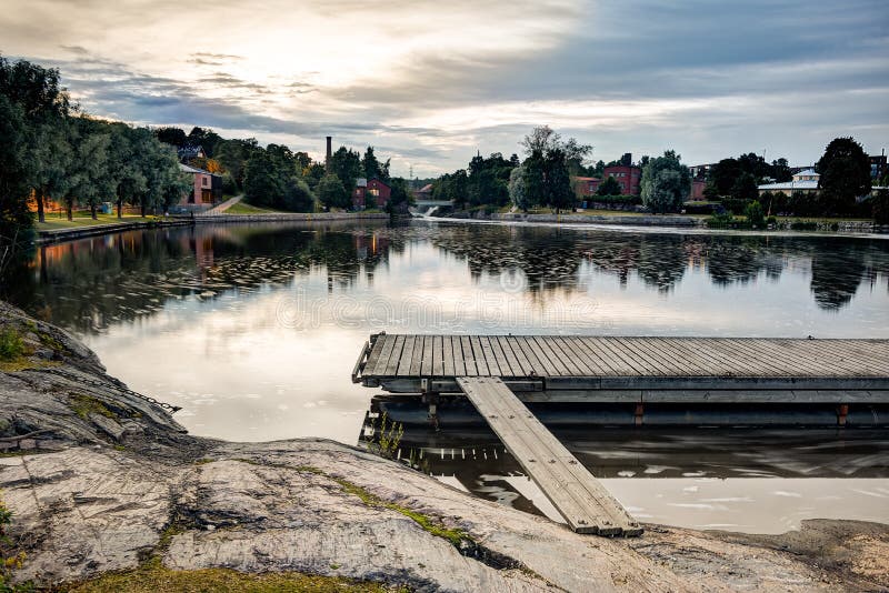 Sunset River Lanscape in Helsinki Stock Image - Image of landscape ...