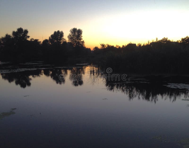 Sunset river stock image. Image of morning, bank, idyllic - 75908943