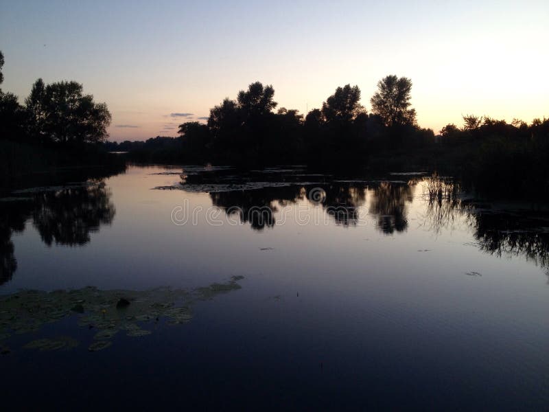 Sunset river stock photo. Image of meadow, field, scene - 75909200