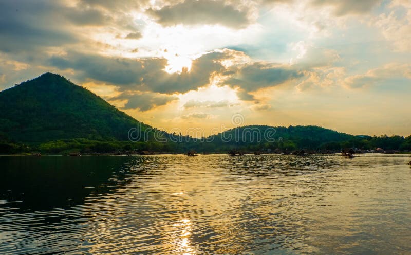 Sunset river color purple stock photo. Image of horizon - 55582736